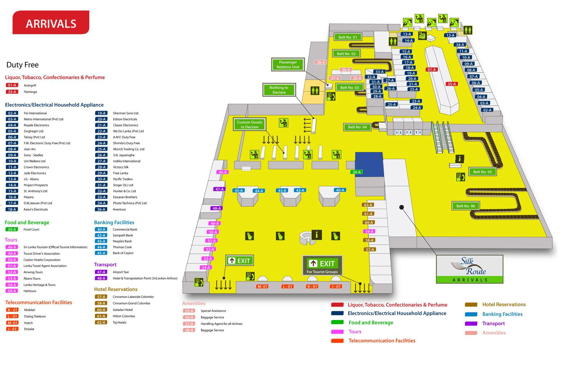 Bandaranaike Airport Map (CMB) - Printable Terminal Maps, Shops, Food ...