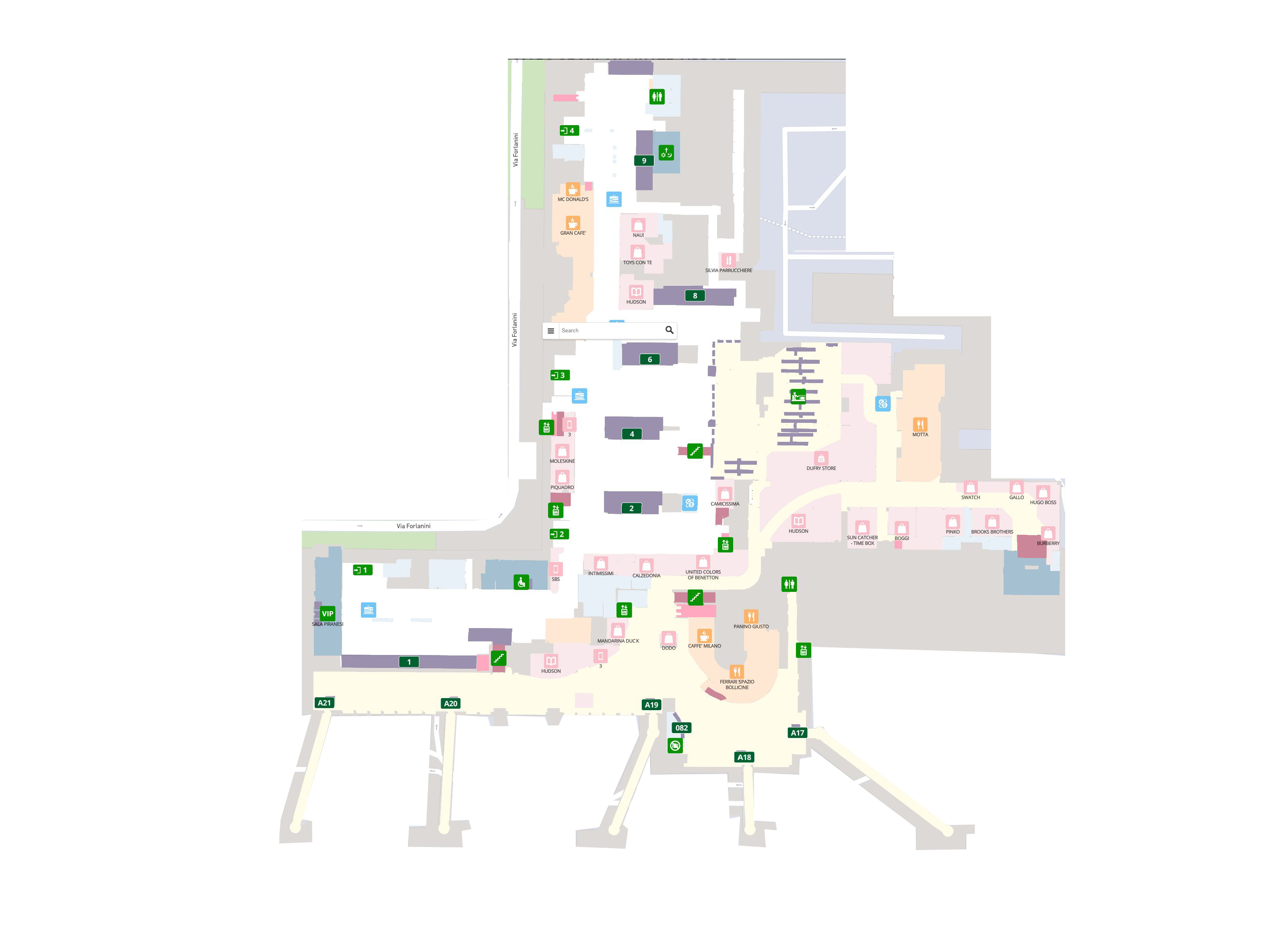 Milan Linate Airport Map (LIN) - Printable Terminal Maps, Shops, Food ...