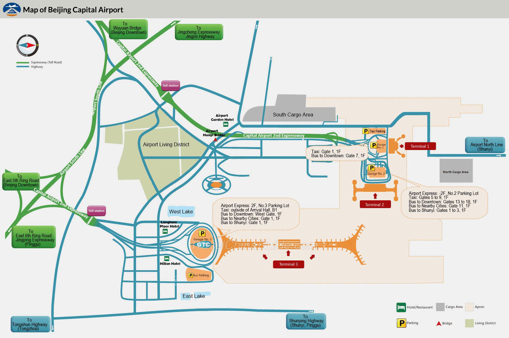 Beijing Capital Airport Map (PEK) - Printable Terminal Maps, Shops ...