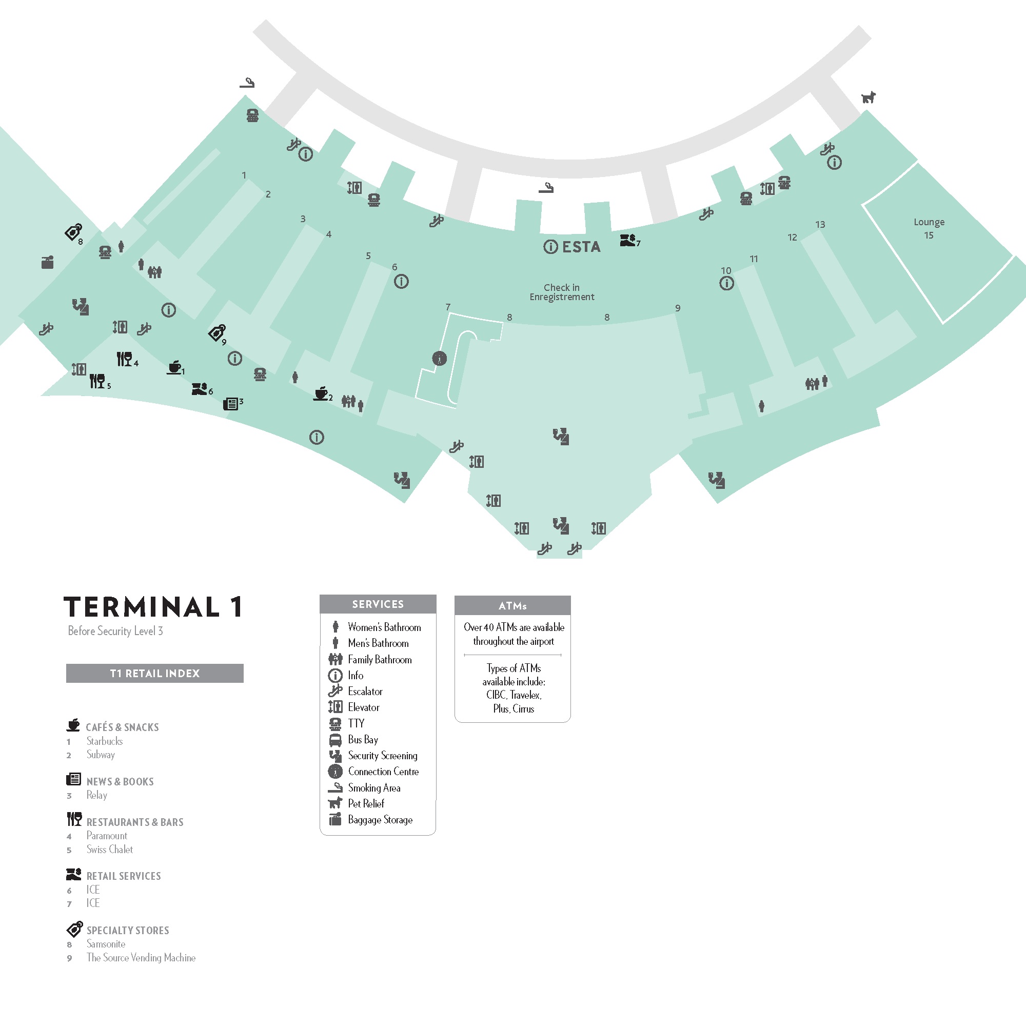 Billy Bishop Toronto City Airport Map (YTZ) - Printable Terminal Maps ...