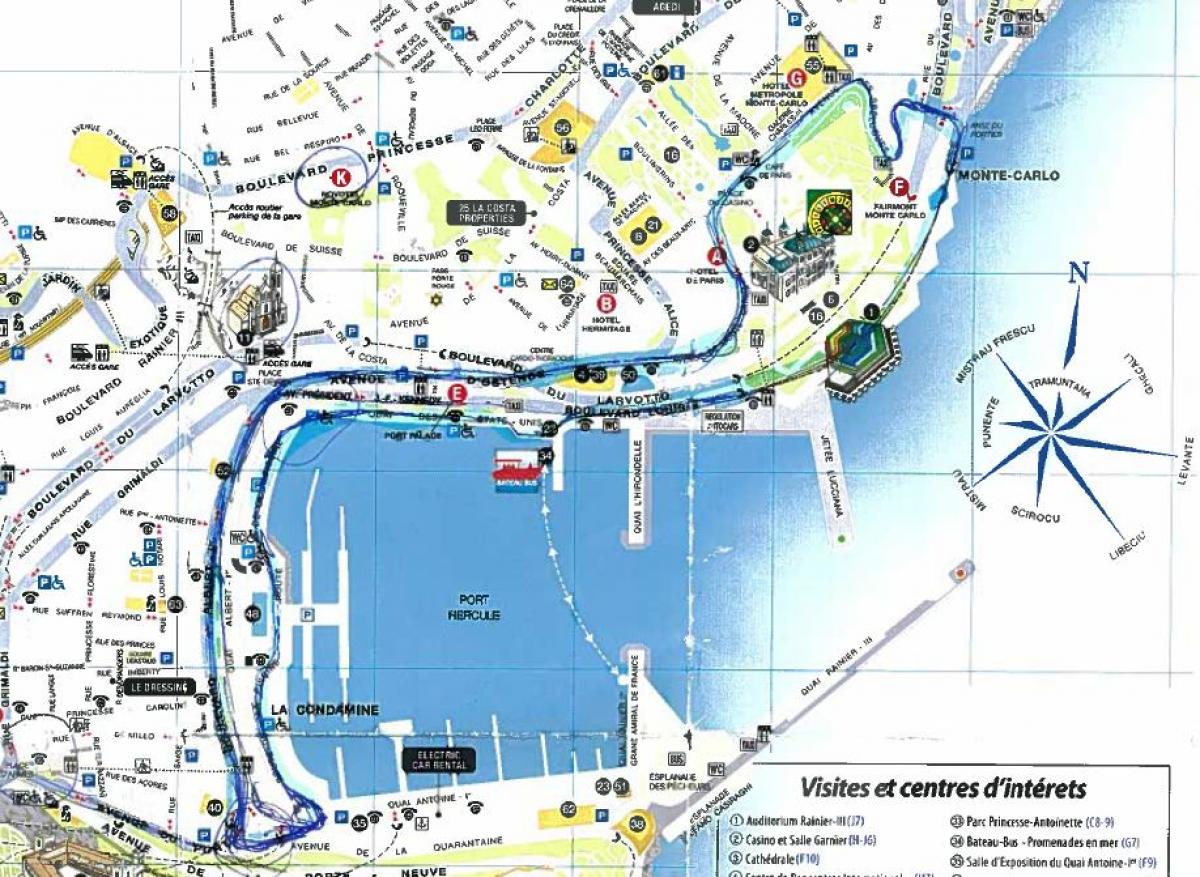 Monaco Attractions Map PDF - FREE Printable Tourist Map Monaco, Waking ...